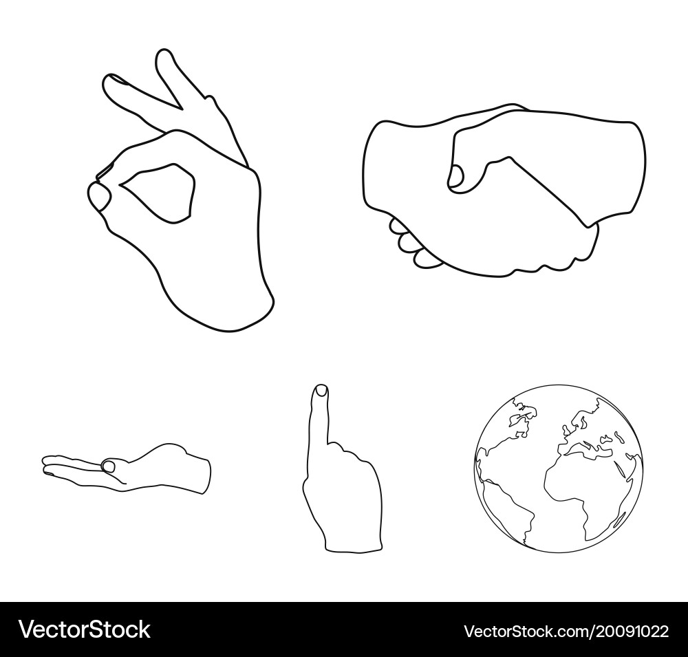 Handshake okay index up palm hand gesturesv Vector Image