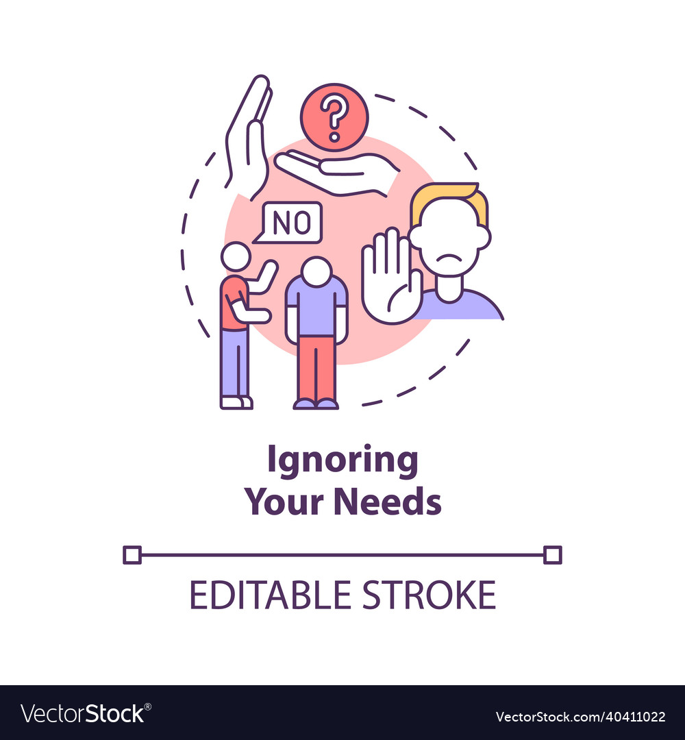 Ignoring your needs concept icon Royalty Free Vector Image Ignoring your needs concept icon Royalty Free Vector Image