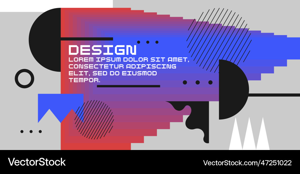 Modern geometric composition of various shapes Vector Image