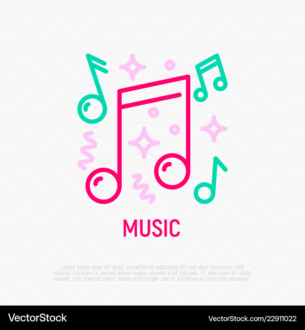 Music at party thin line icon Royalty Free Vector Image