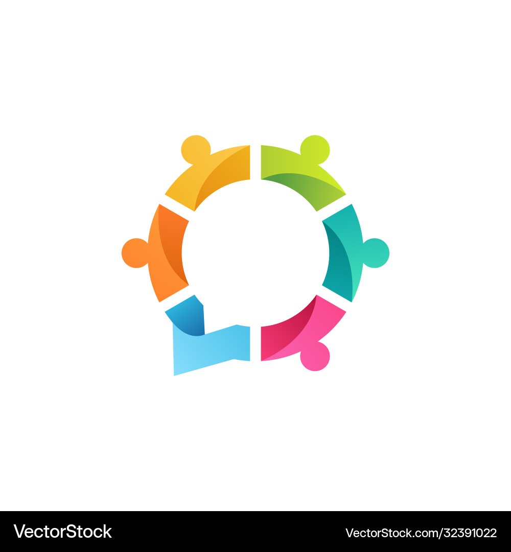 People family together human unity chat bubble Vector Image