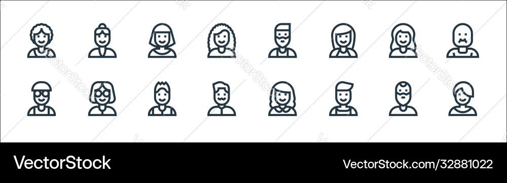 People line icons linear set quality line set Vector Image