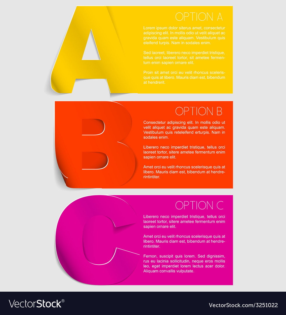 Progress background with three steps Royalty Free Vector