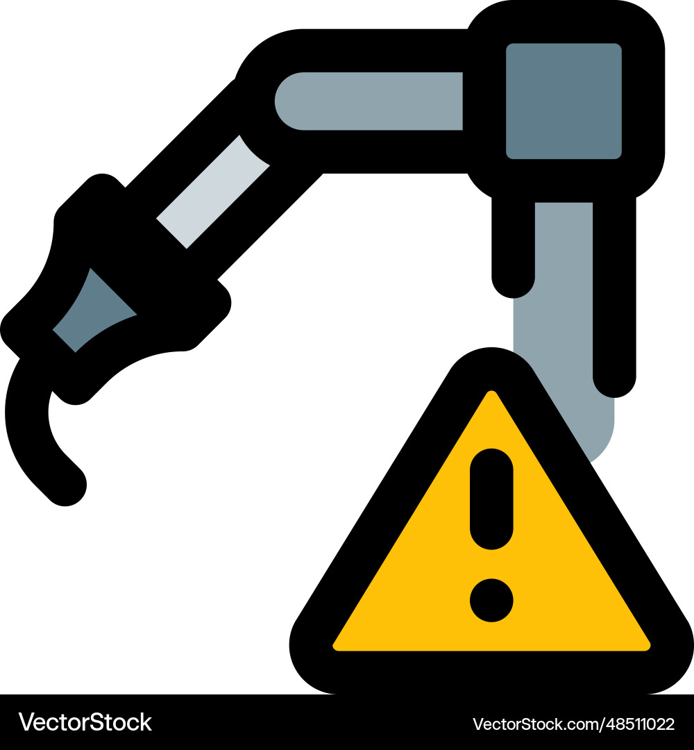 Robotic arm equipped with safety alerts Royalty Free Vector