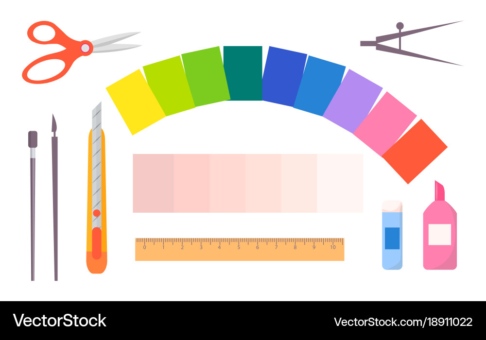 Scrapbooking poster with stationary items Vector Image