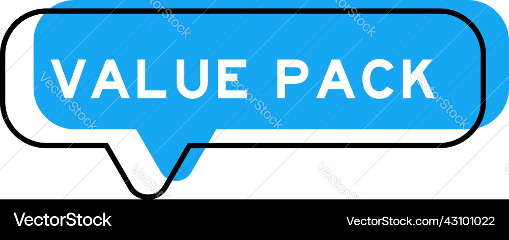 Speech banner and blue shade with word value pack Vector Image