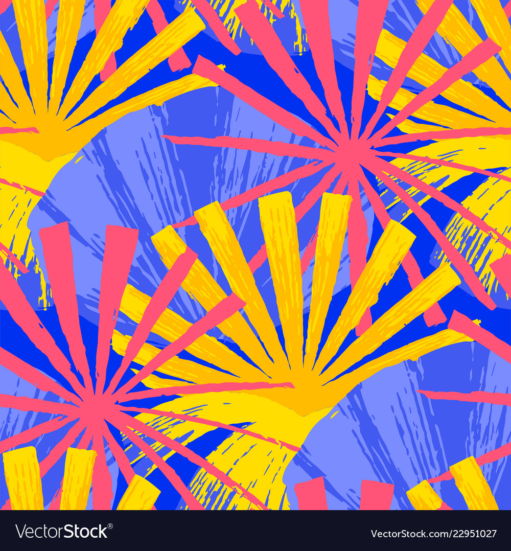 Abstract Seamless Pattern Of Exotic Leaves Vector Image