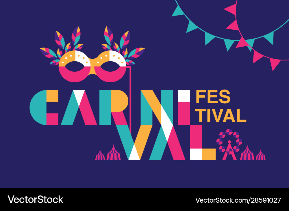 Carnival typography popular event in brazil Vector Image