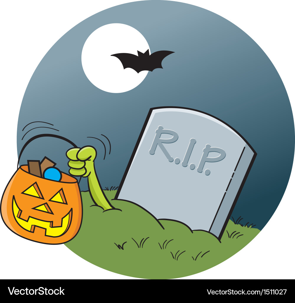 Cartoon cemetery gravestone Royalty Free Vector Image