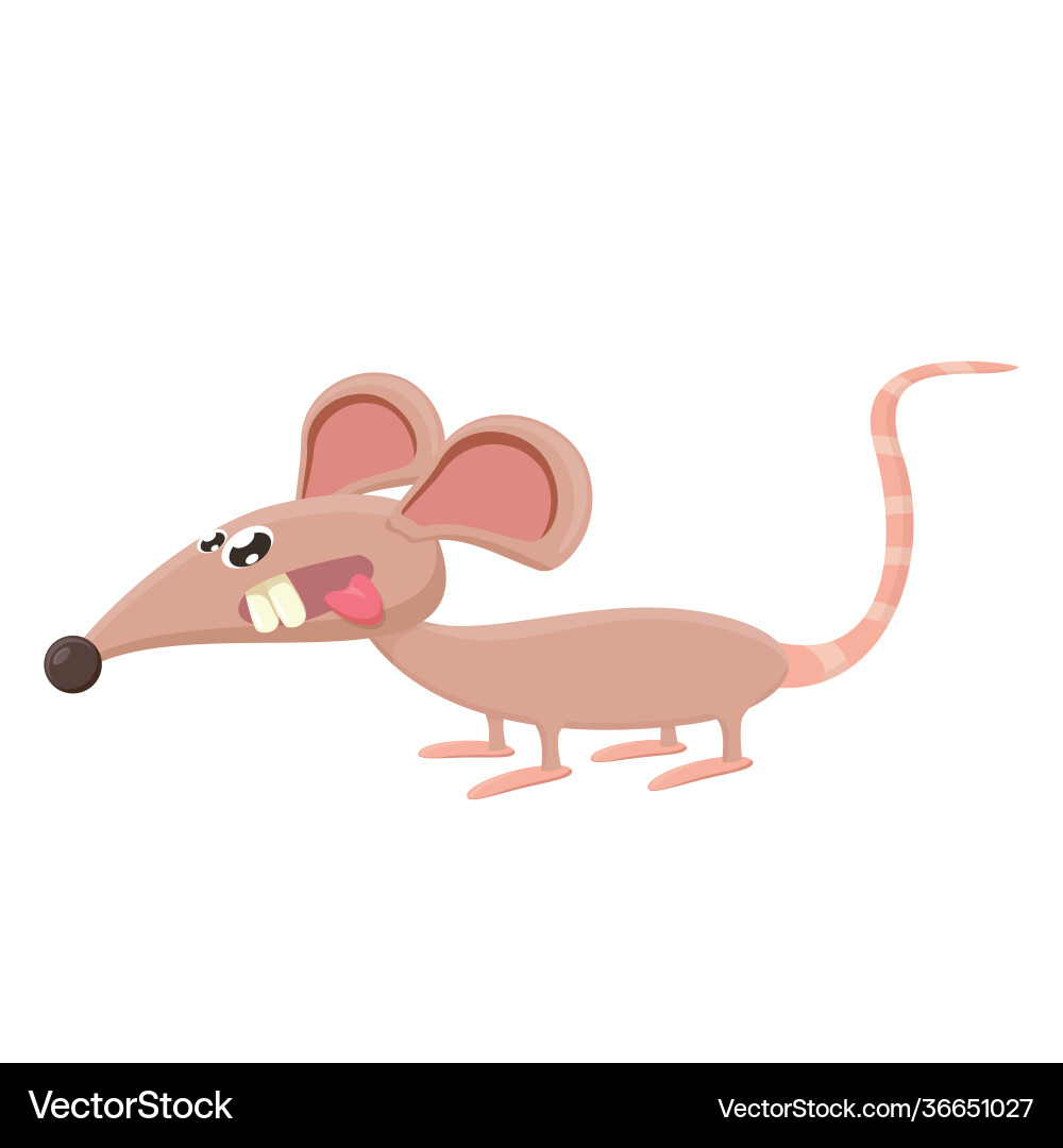 Cartoon funny mouse animal isolated Royalty Free Vector
