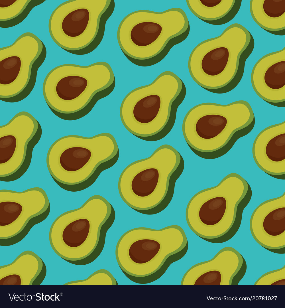 Fresh avocado pattern background Royalty Free Vector Image