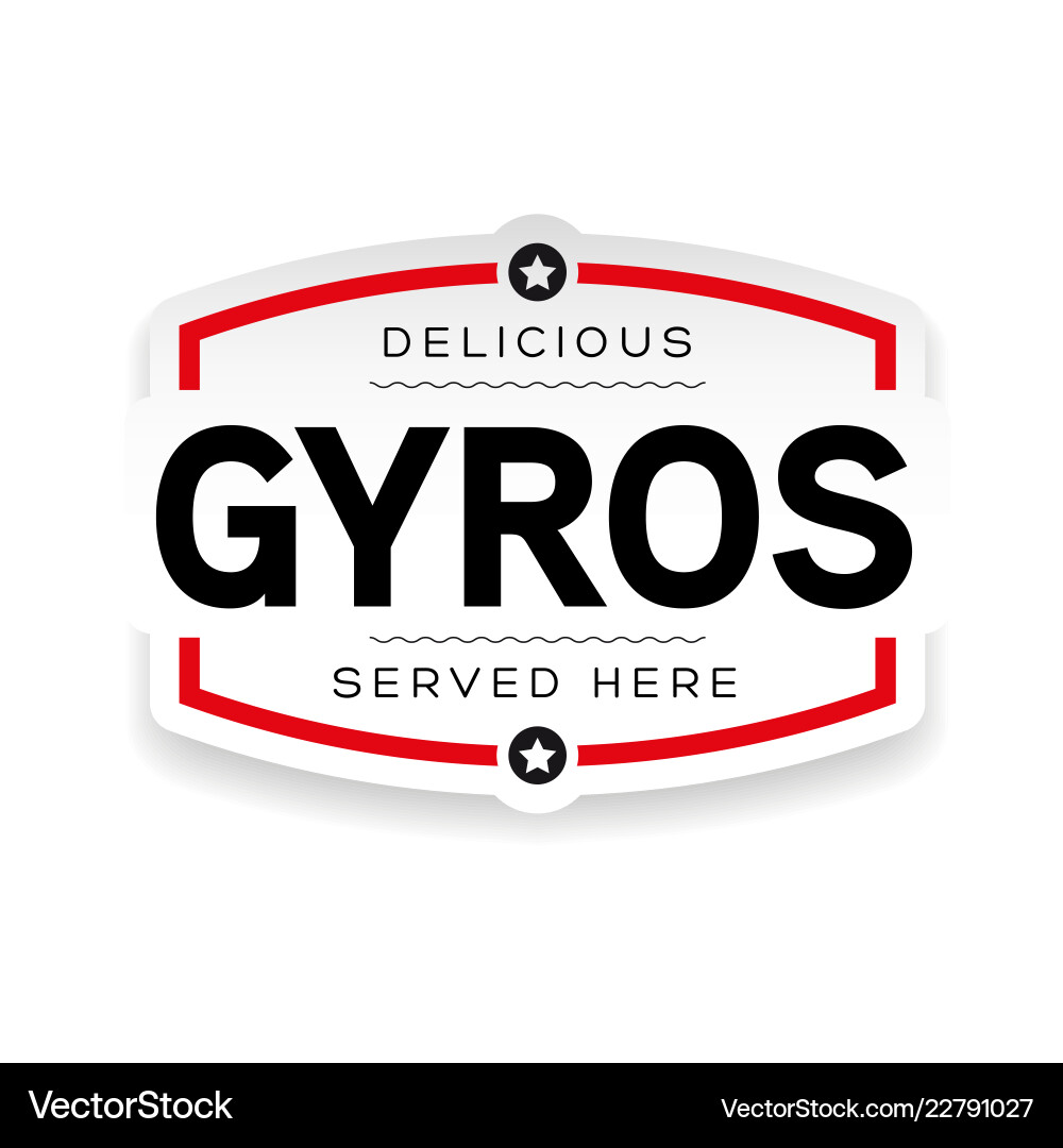 Gyros label sign vintage Royalty Free Vector Image