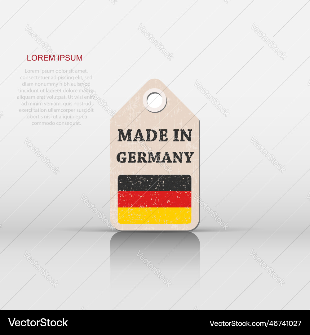 Hang tag made in germany with flag Royalty Free Vector Image