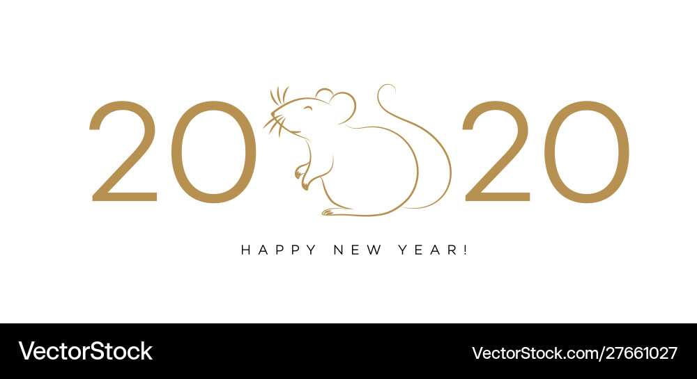 Happy new 2020 year gold backgound Royalty Free Vector Image