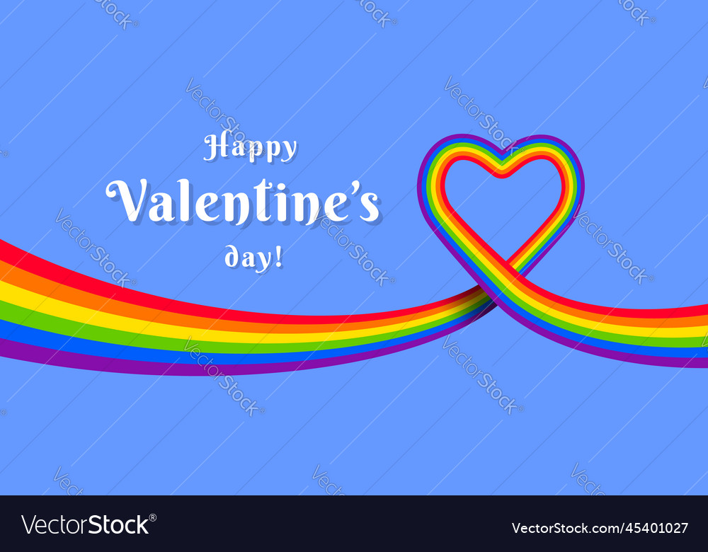 Happy valentines day heart shape made of rainbow Vector Image