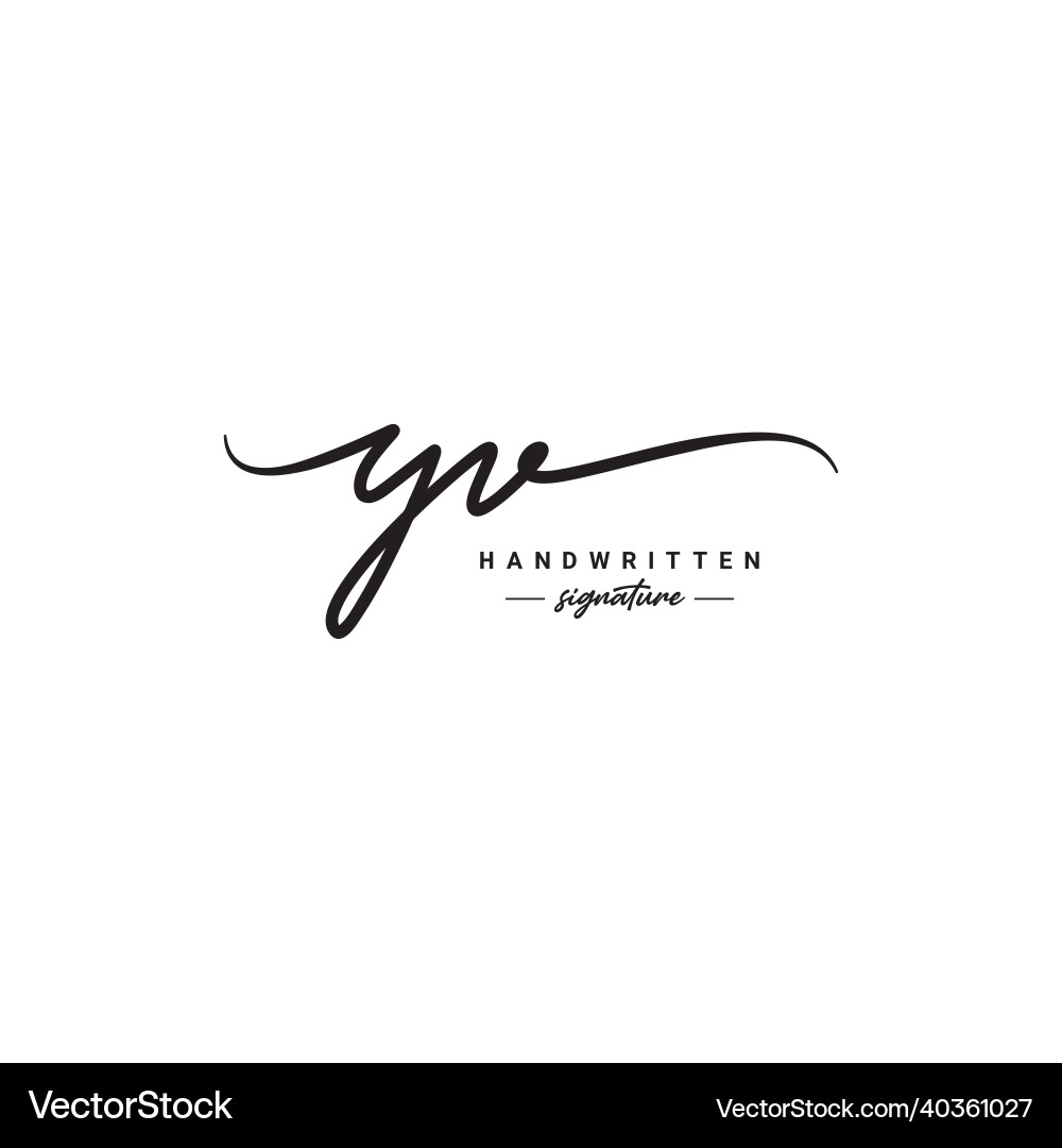 Initial letter yv logo - handwritten signature Vector Image