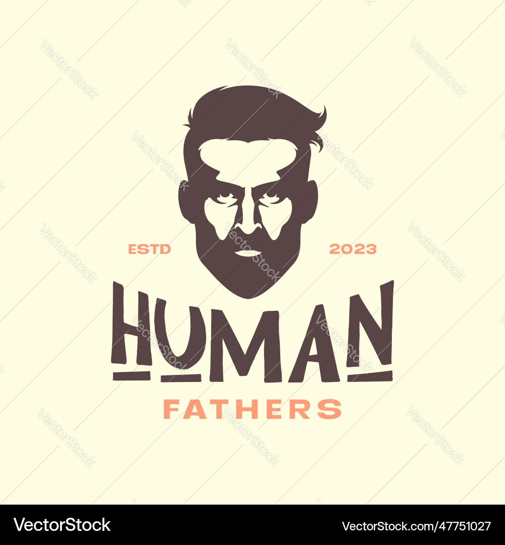 Man bearded father great human head mascot Vector Image