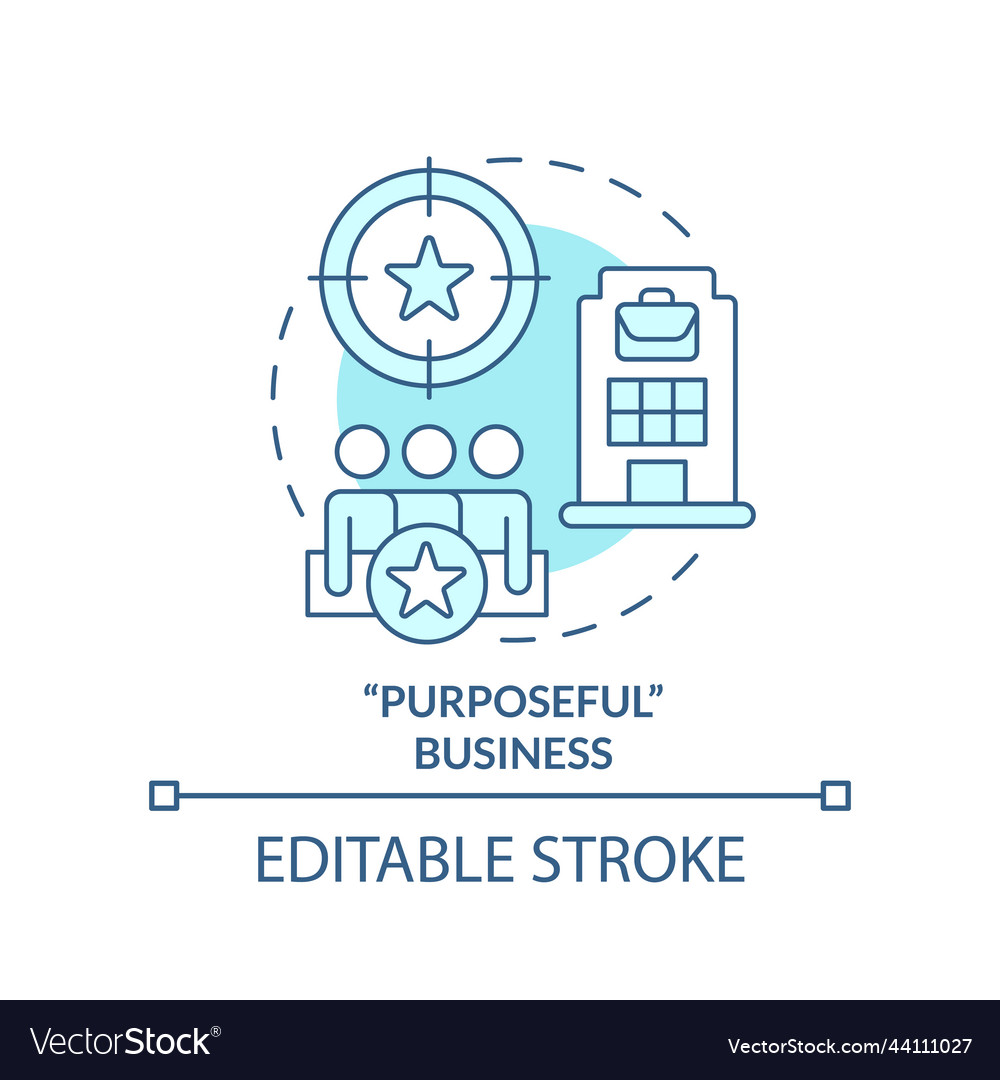 Purposeful business turquoise concept icon Vector Image