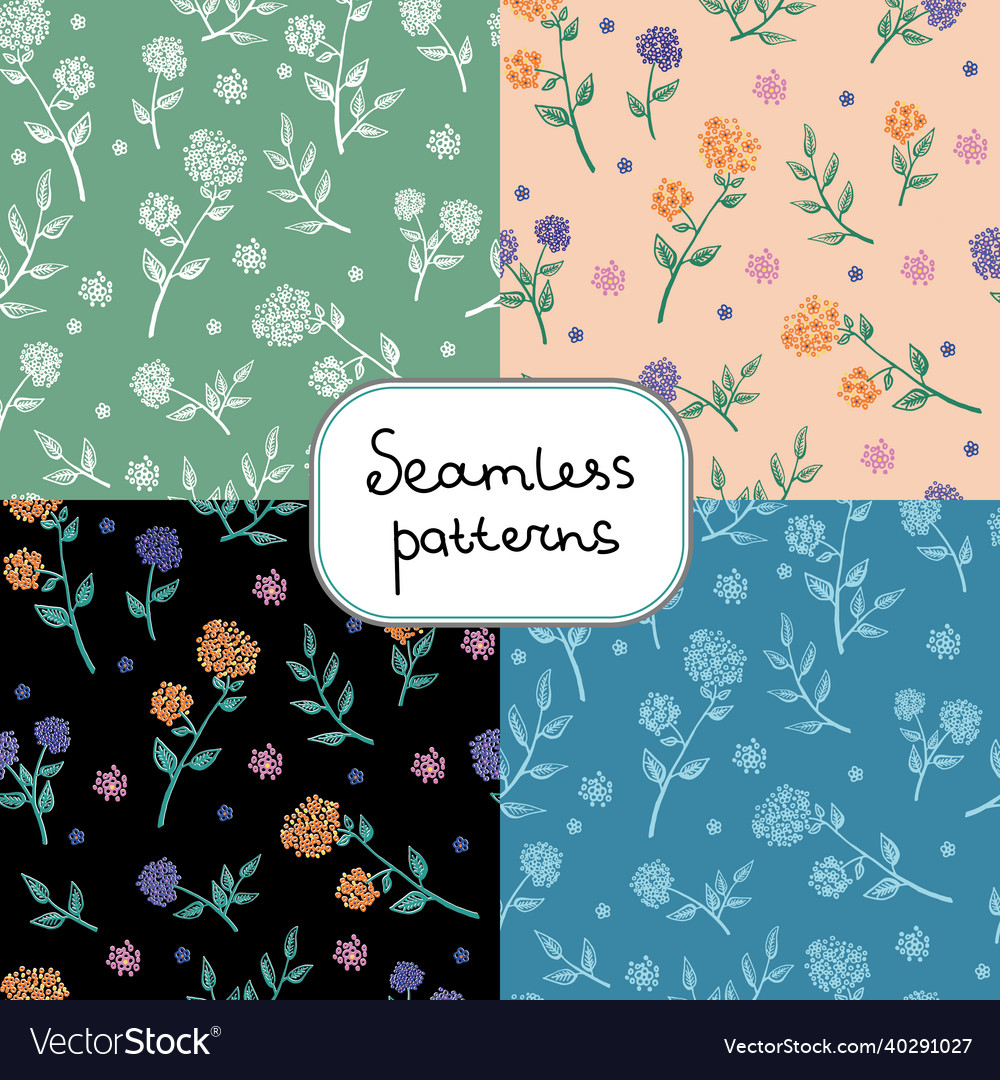 Set of four decorative seamless Royalty Free Vector Image