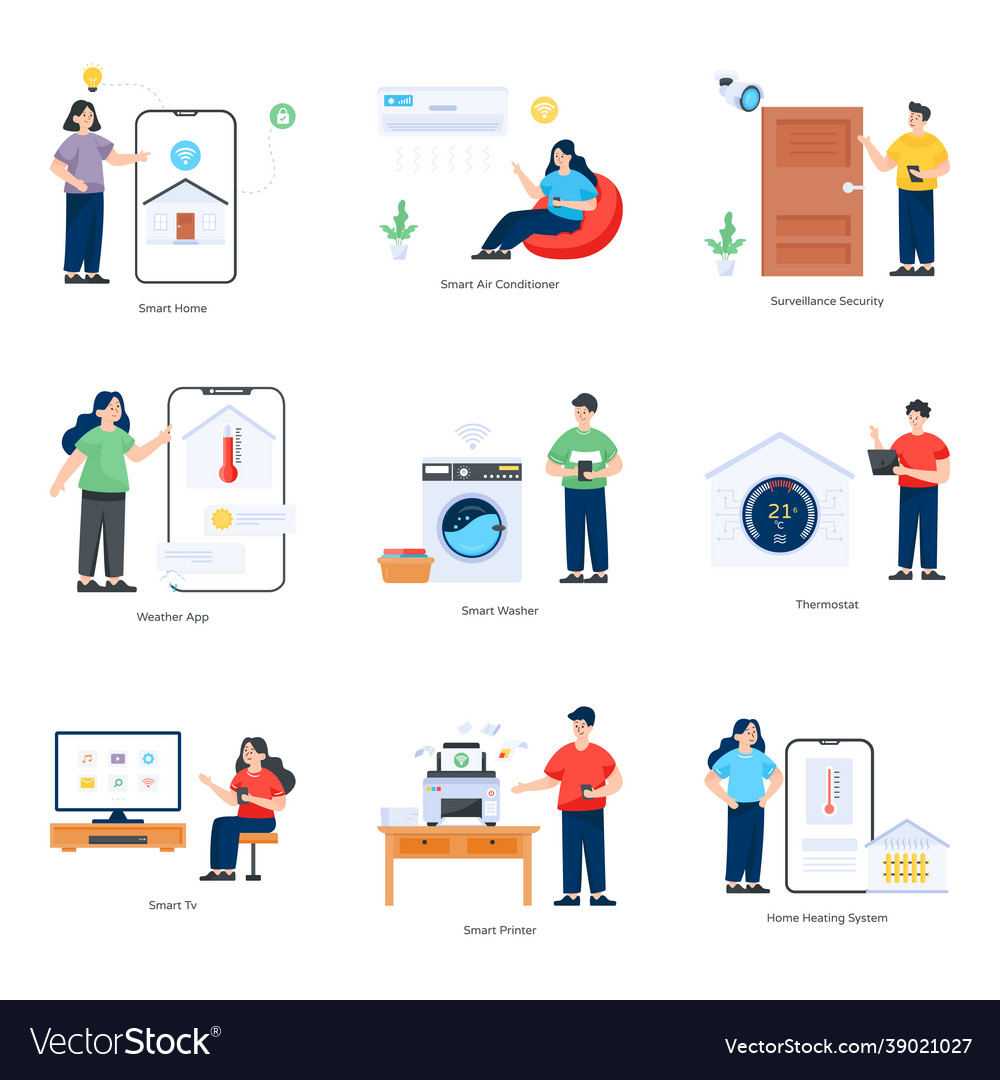 Smart technologies flat pack Royalty Free Vector Image