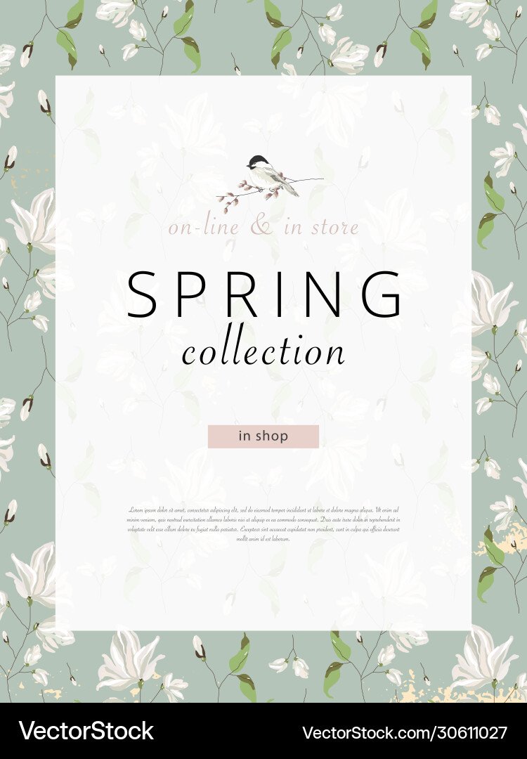 Spring sale advertising banner template sticker Vector Image