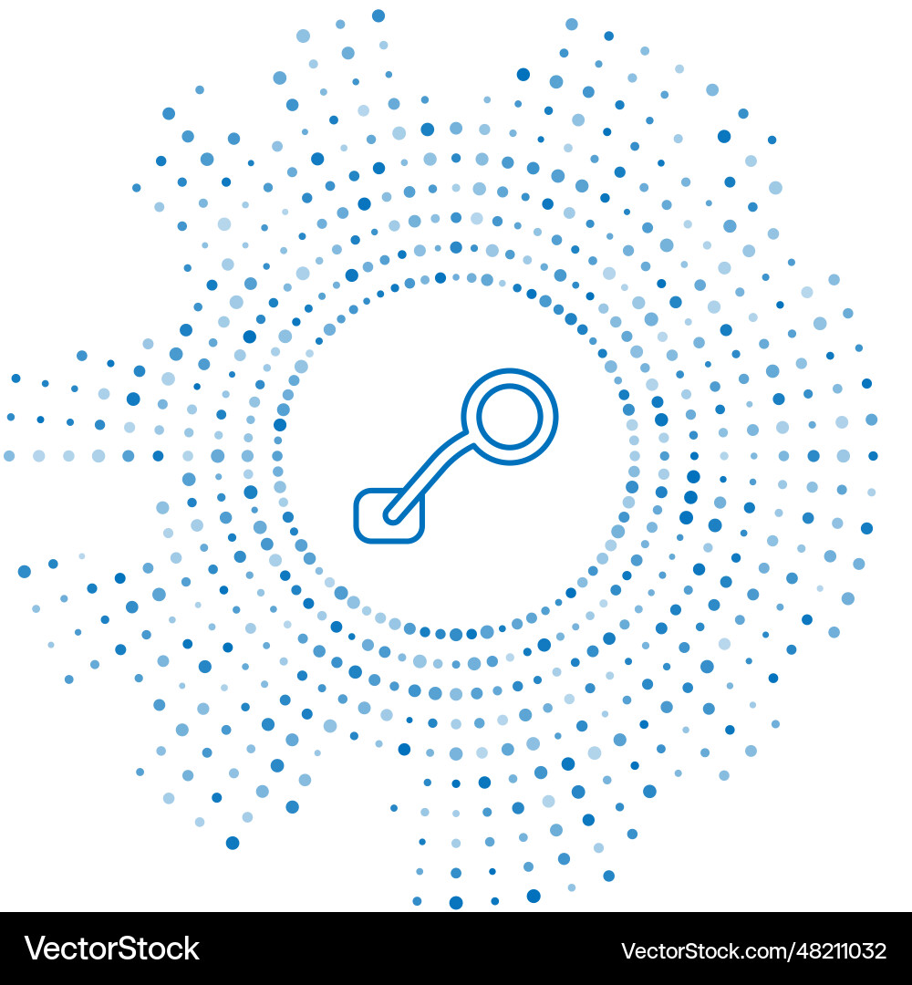 Blue line bicycle rear view mirror icon isolated Vector Image