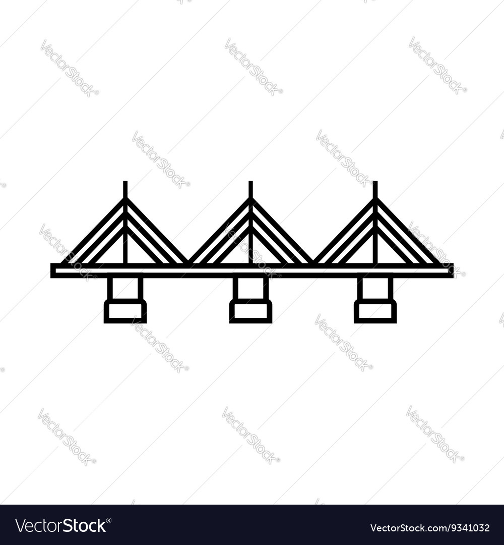 Bridge icon outline style Royalty Free Vector Image