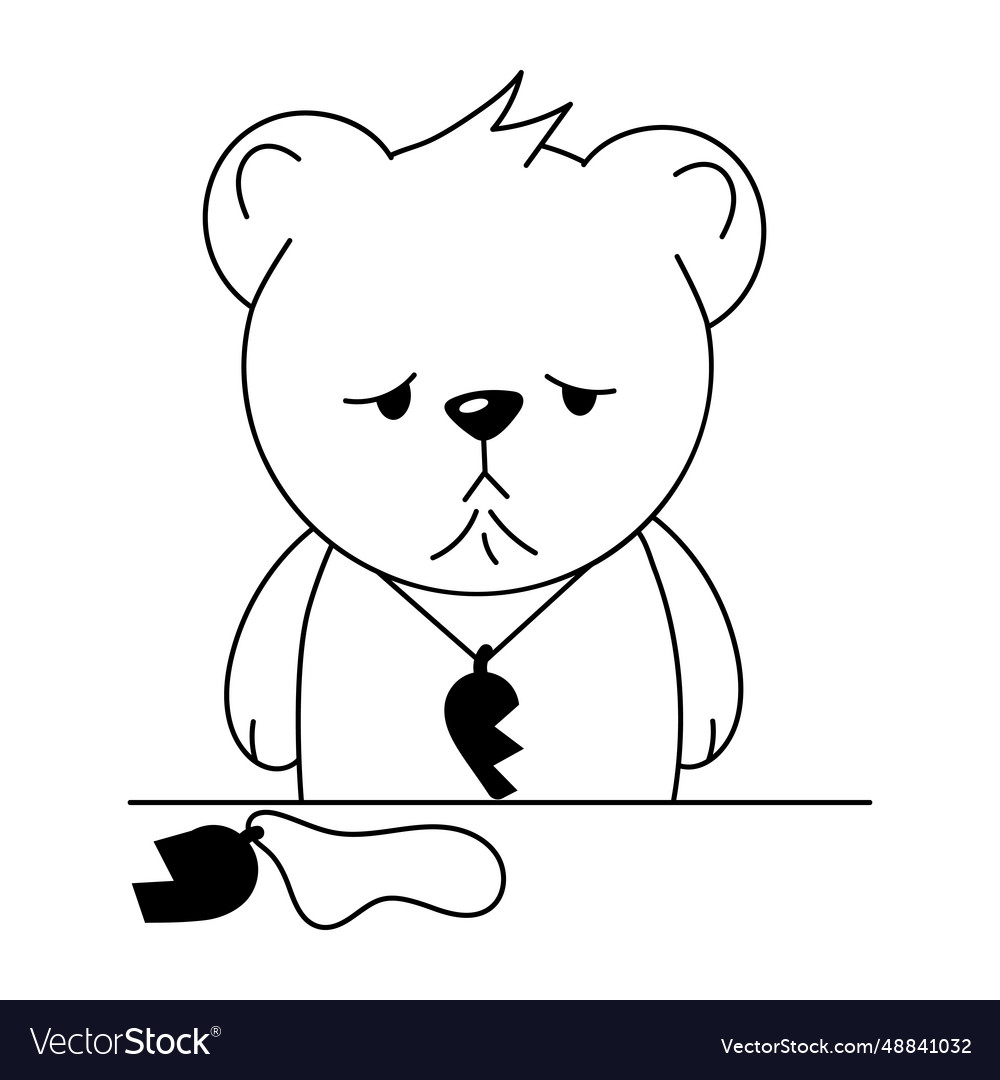 Broken bear Royalty Free Vector Image - VectorStock