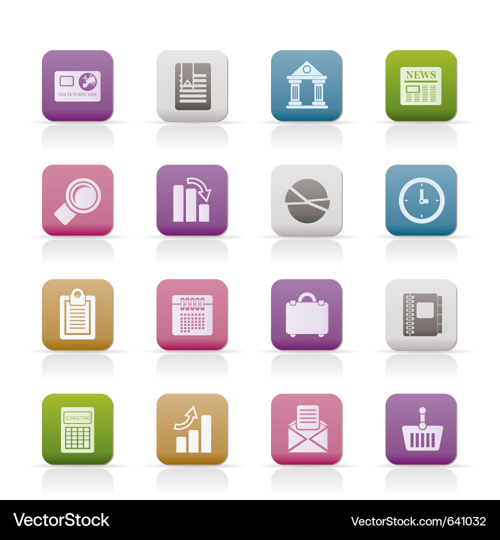 Business and office realistic internet icons - vec