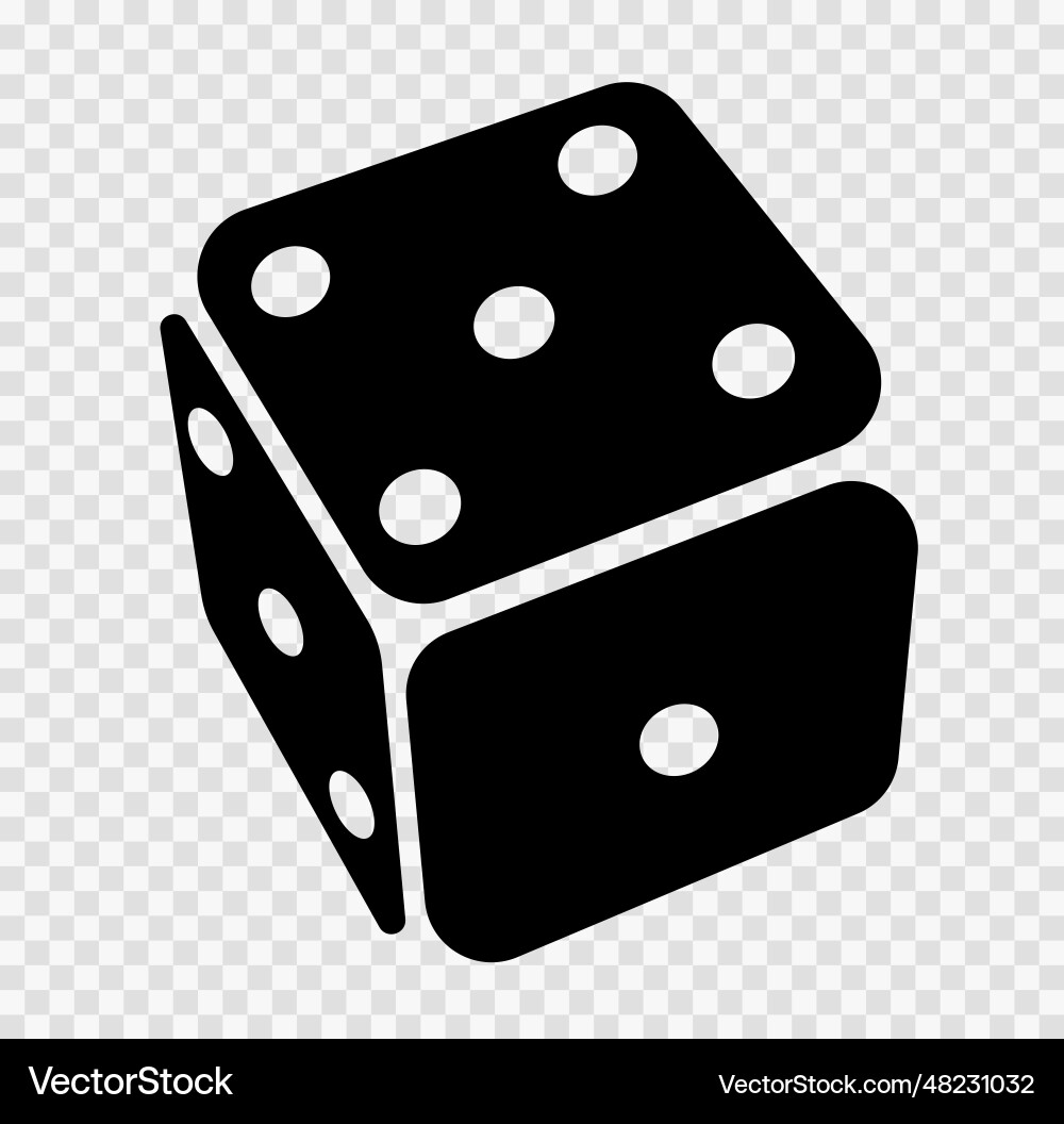 Fortune game dice lucky gambling symbol Royalty Free Vector