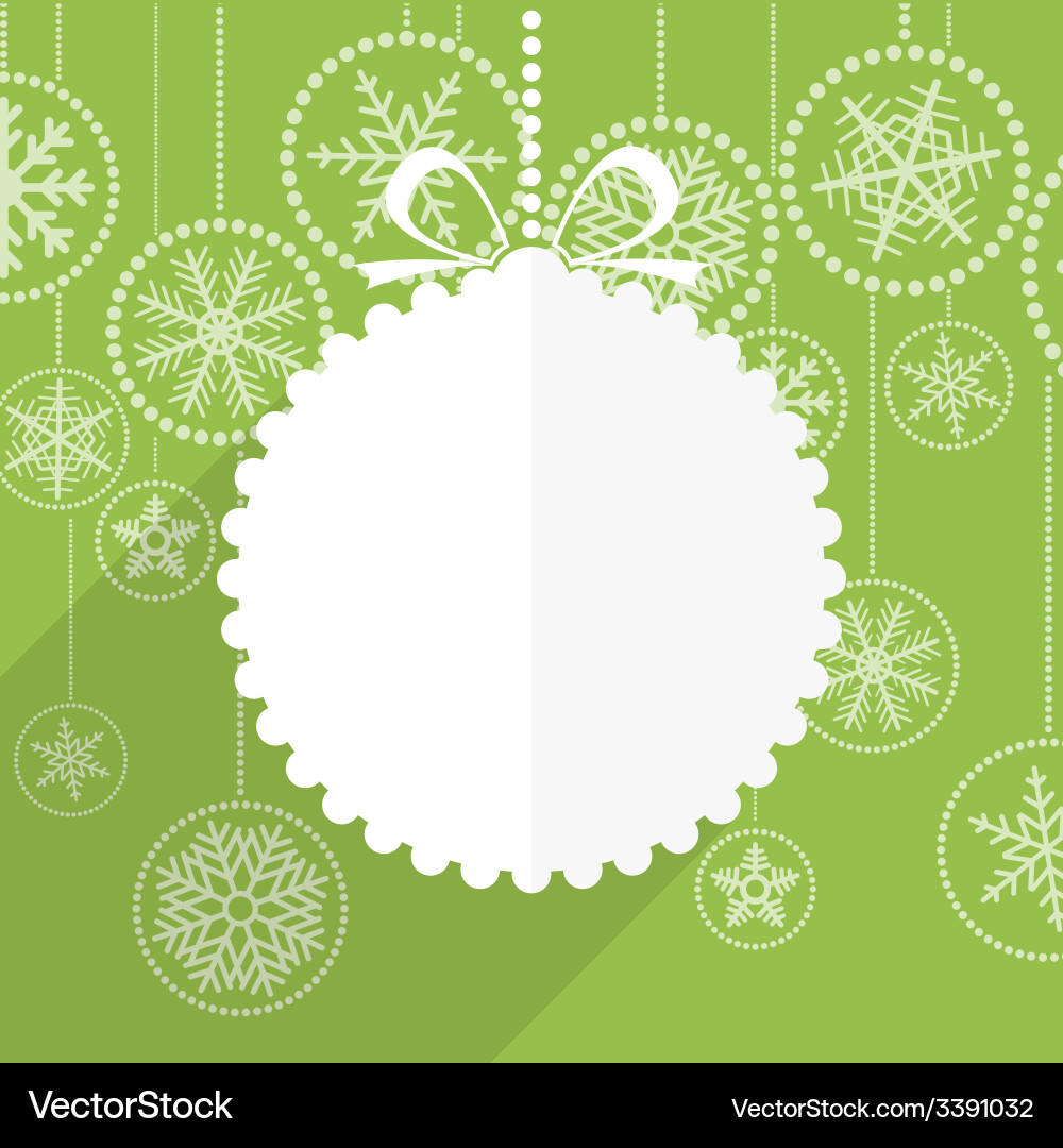Green christmas greeting card Royalty Free Vector Image