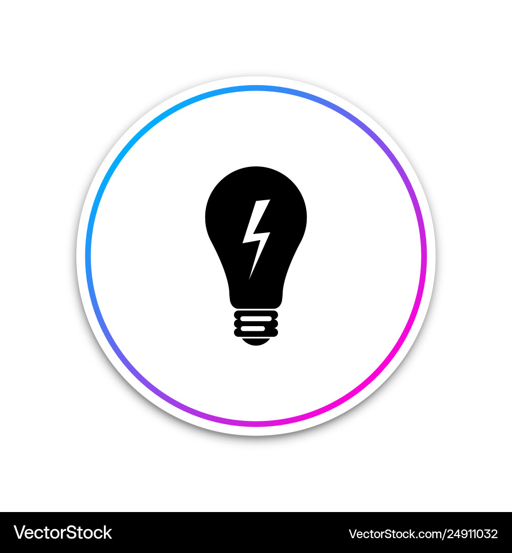 Light lamp sign bulb with lightning symbol icon Vector Image