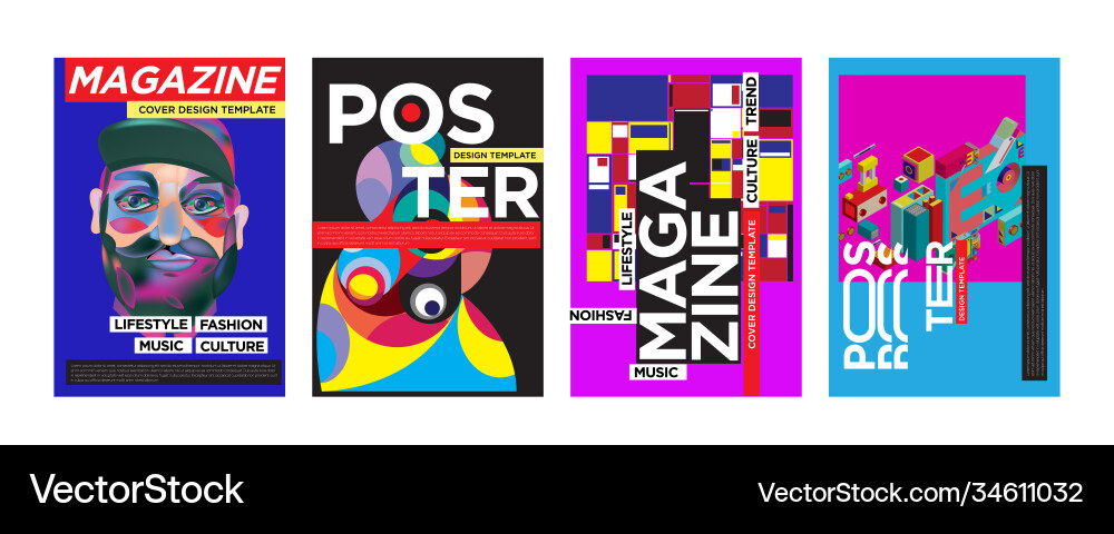 New cover and poster design template for digital Vector Image