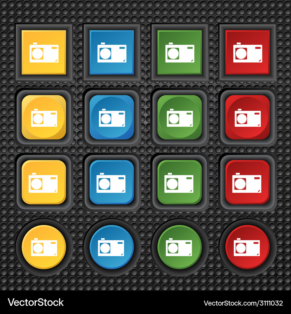 Photo camera sign icon digital symbol set Vector Image