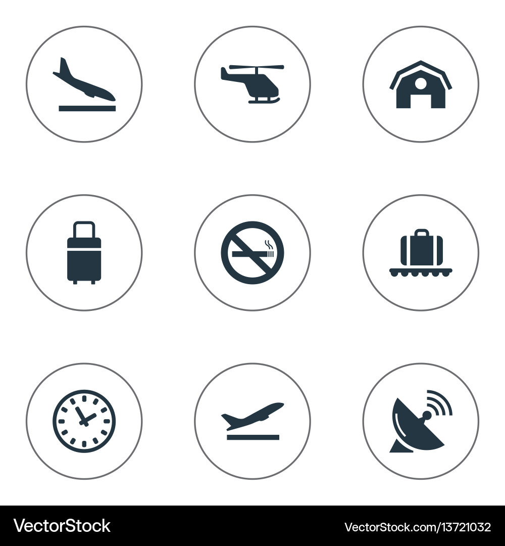 Set of simple plane icons Royalty Free Vector Image