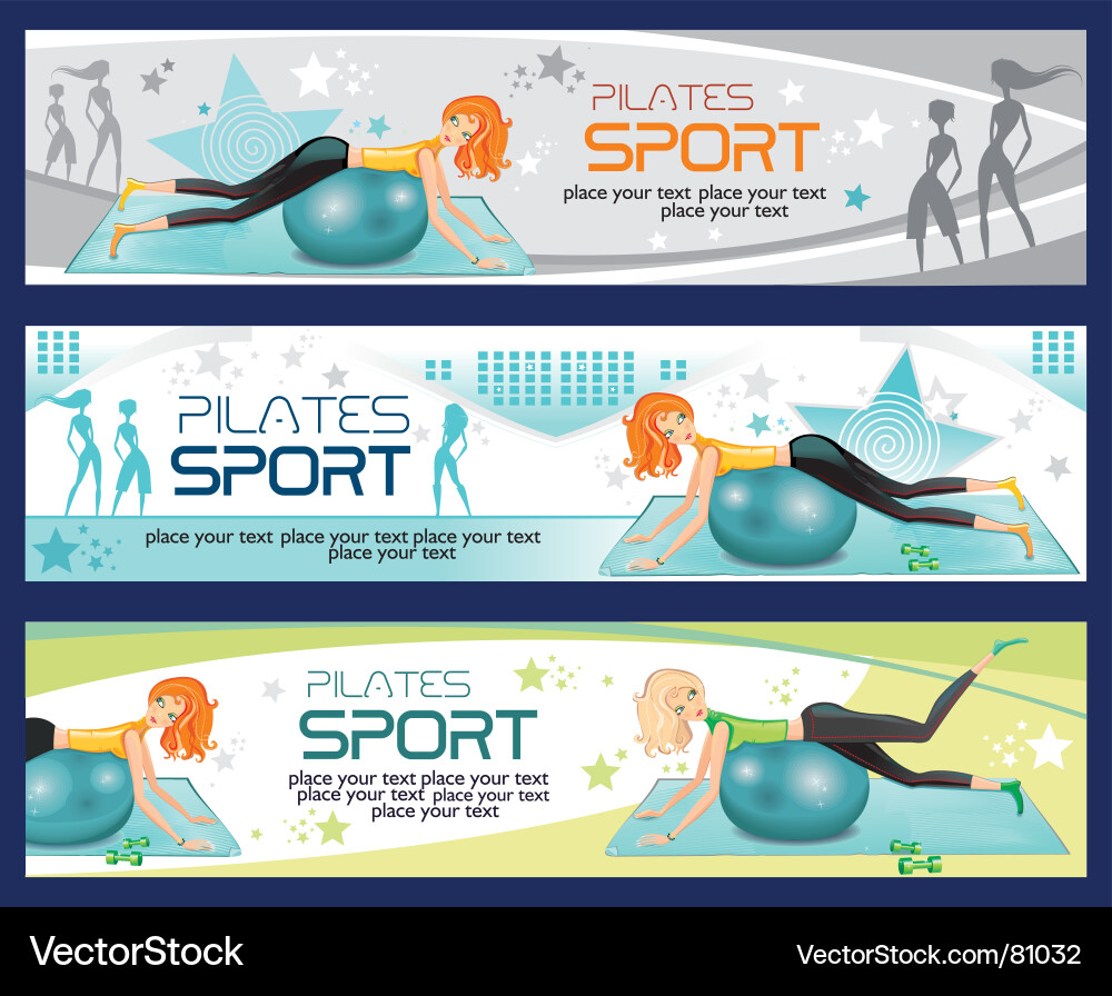Sporty girl banners Royalty Free Vector Image - VectorStock