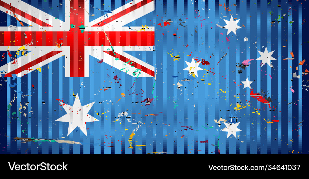 Australia flag with color stains Royalty Free Vector Image