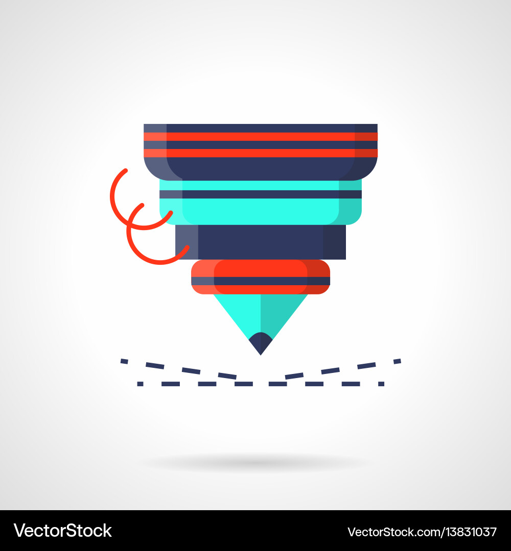 Automated laser cutter flat color icon Royalty Free Vector