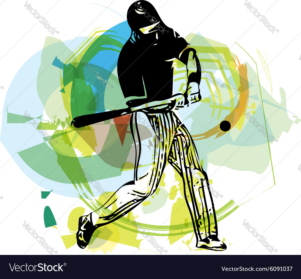 Baseball player playing Royalty Free Vector Image
