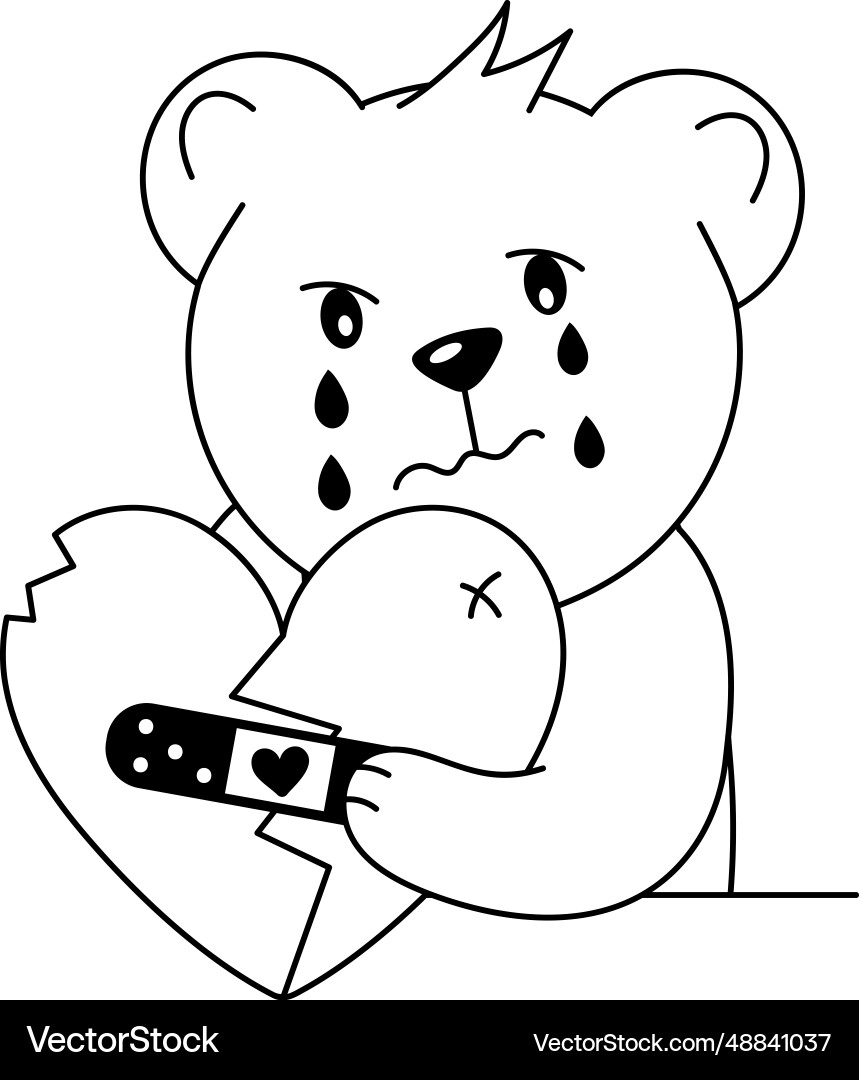 Bear whimpering Royalty Free Vector Image - VectorStock