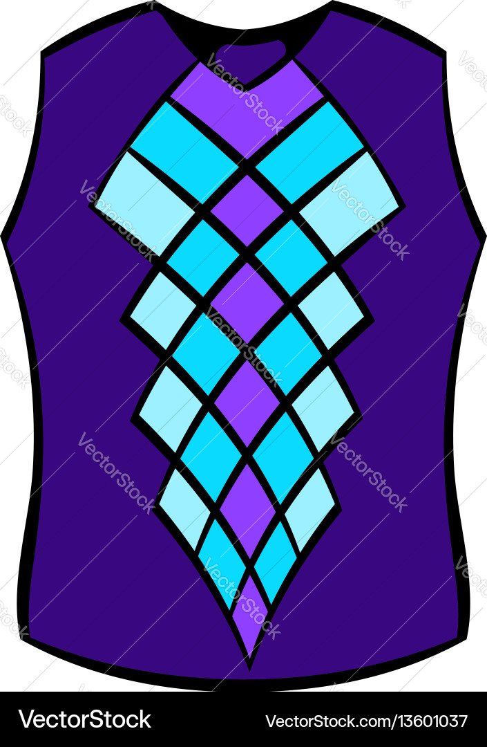 Blue vest icon cartoon Royalty Free Vector Image