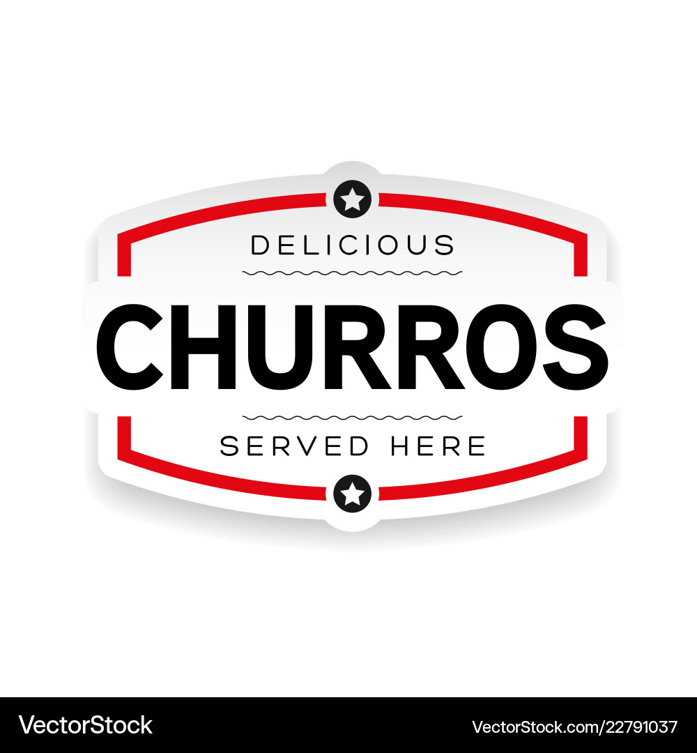 Churros vintage label sign Royalty Free Vector Image