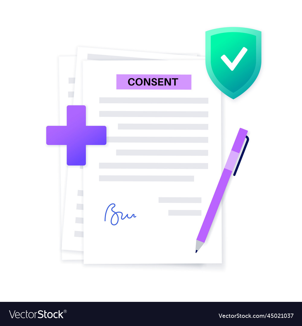 Consent form document Royalty Free Vector Image