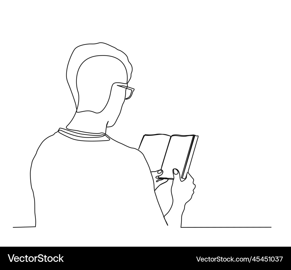 Continuous one line drawing of man holding Vector Image