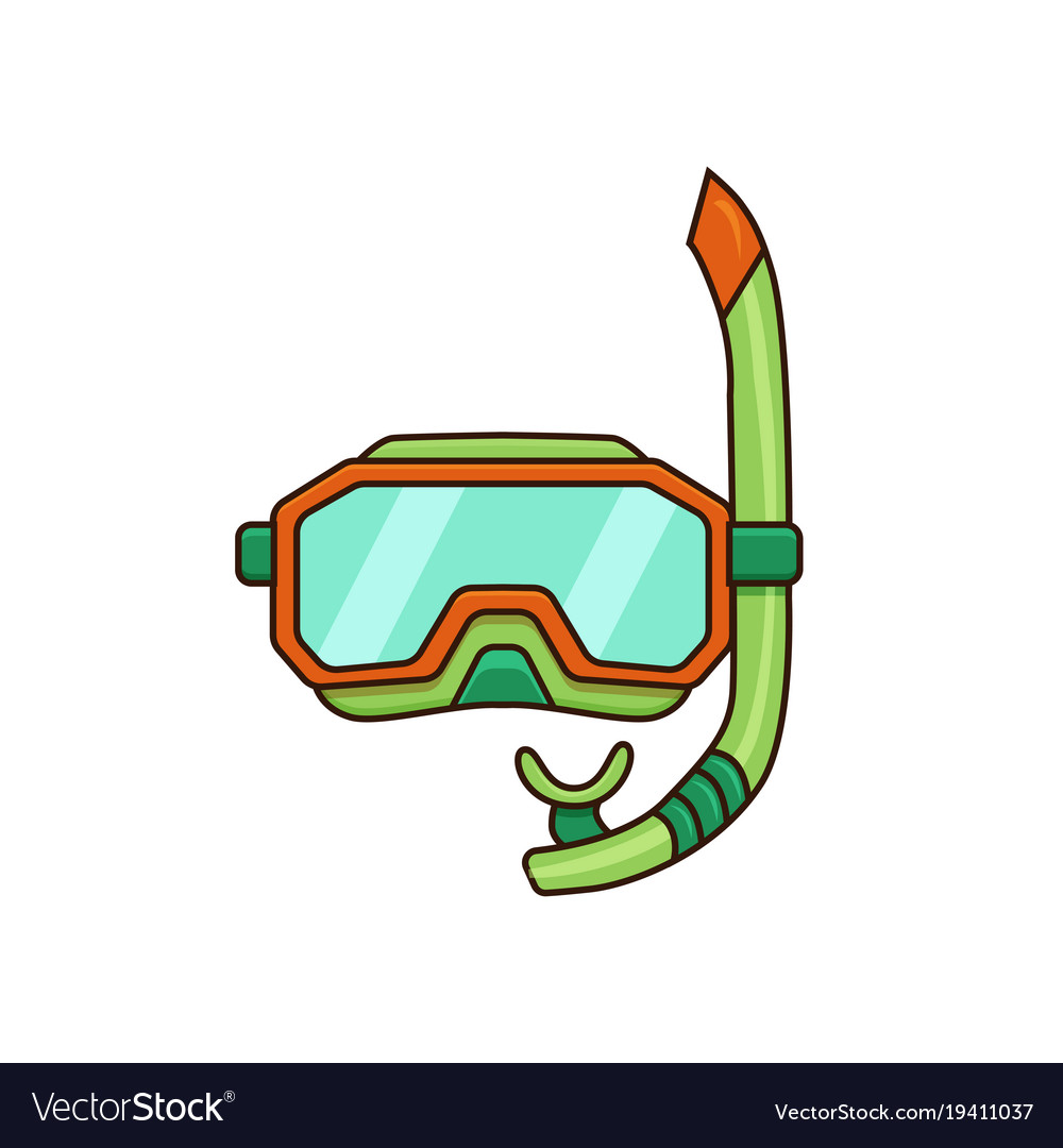 Diving mask flat Royalty Free Vector Image - VectorStock