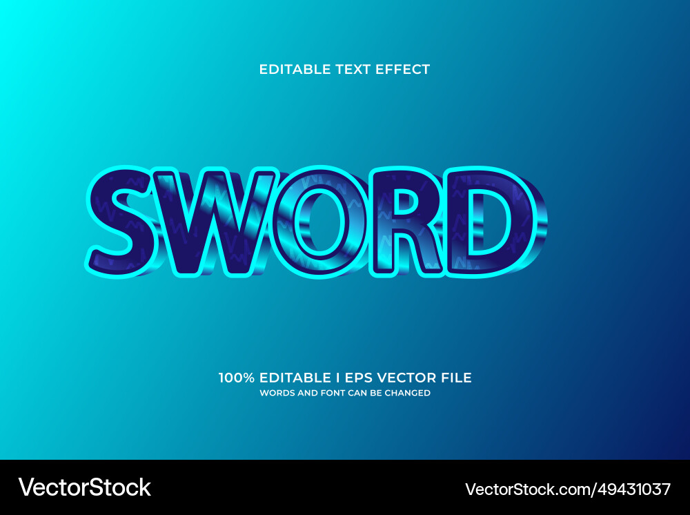 Game editable text effect Royalty Free Vector Image