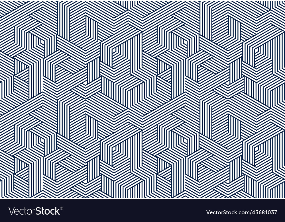 Geometric 3d seamless pattern with lined cubes Vector Image Geometric 3d seamless pattern with lined cubes Vector Image