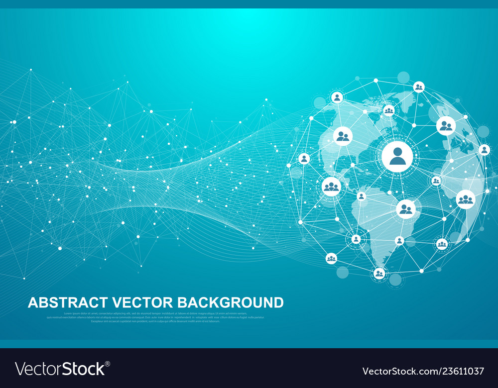 Global Structure Networking And Data Connection Vector Image