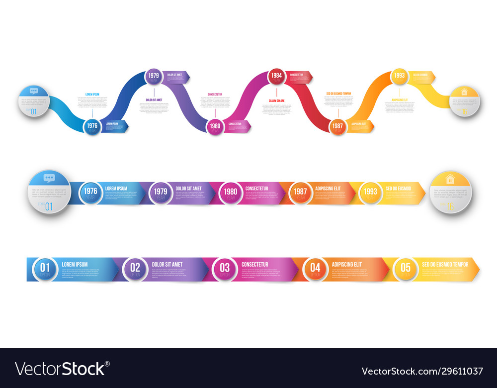 Infographics arrow timeline hystory template Vector Image Infographics arrow timeline hystory template Vector Image