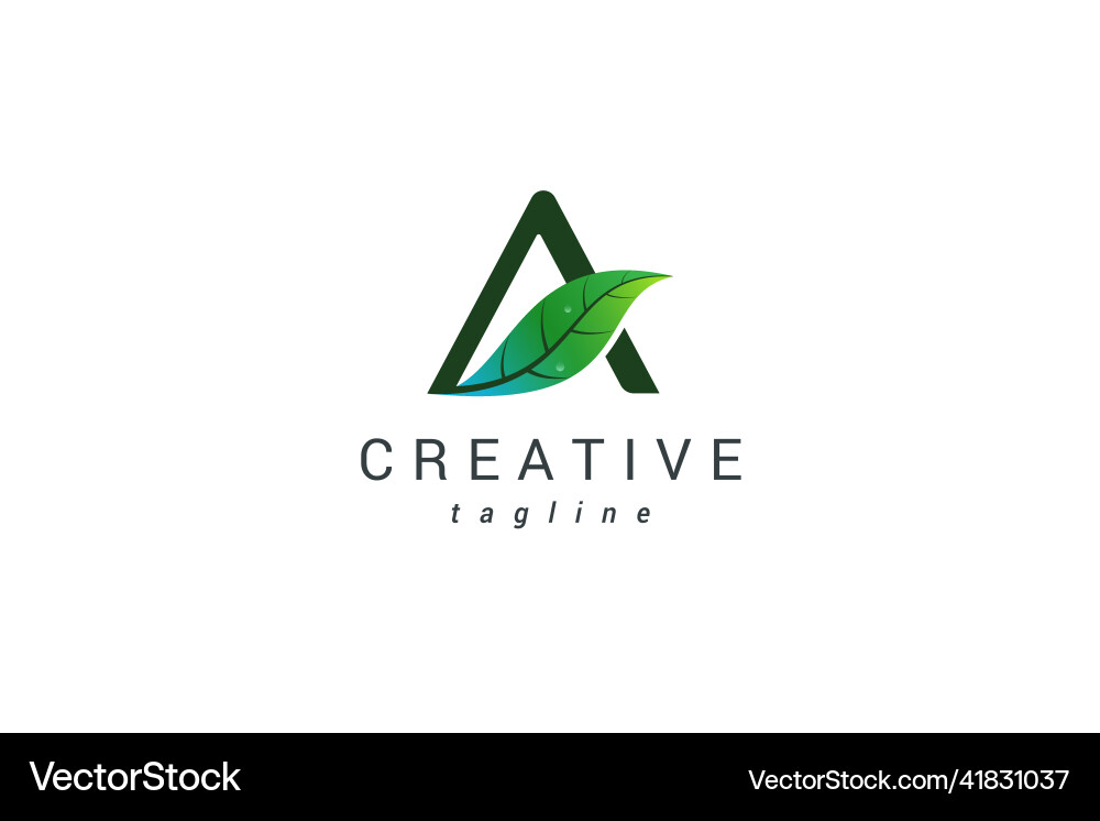 Letter a leafy natural logo Royalty Free Vector Image